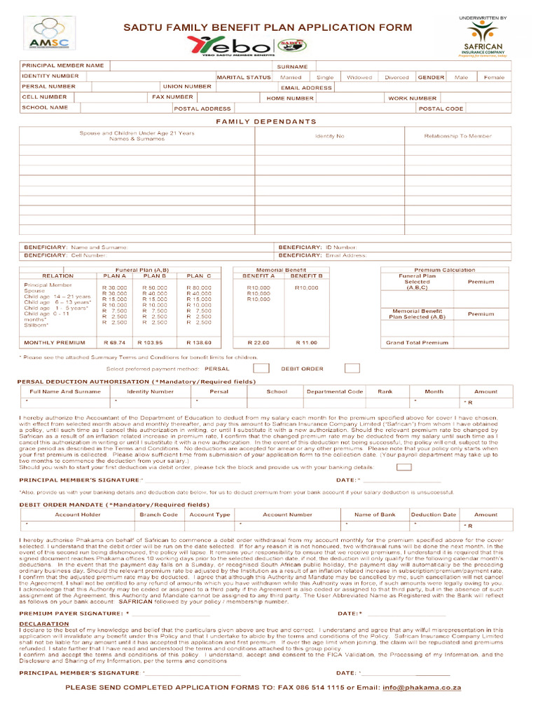 Family Benefit Application | PDF