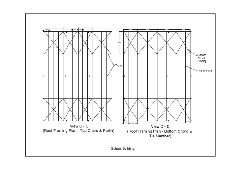 School Building - Roof Framing Plan - View CC and DD | PDF