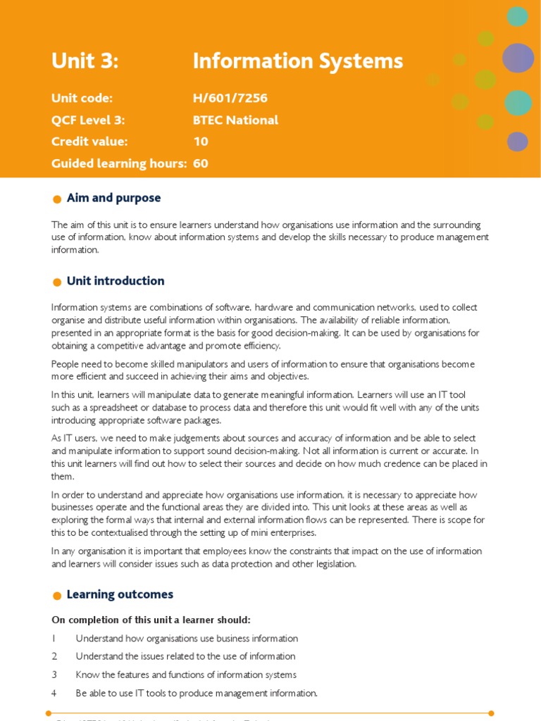 Unit 3 Information Systems | PDF | Information System | Information