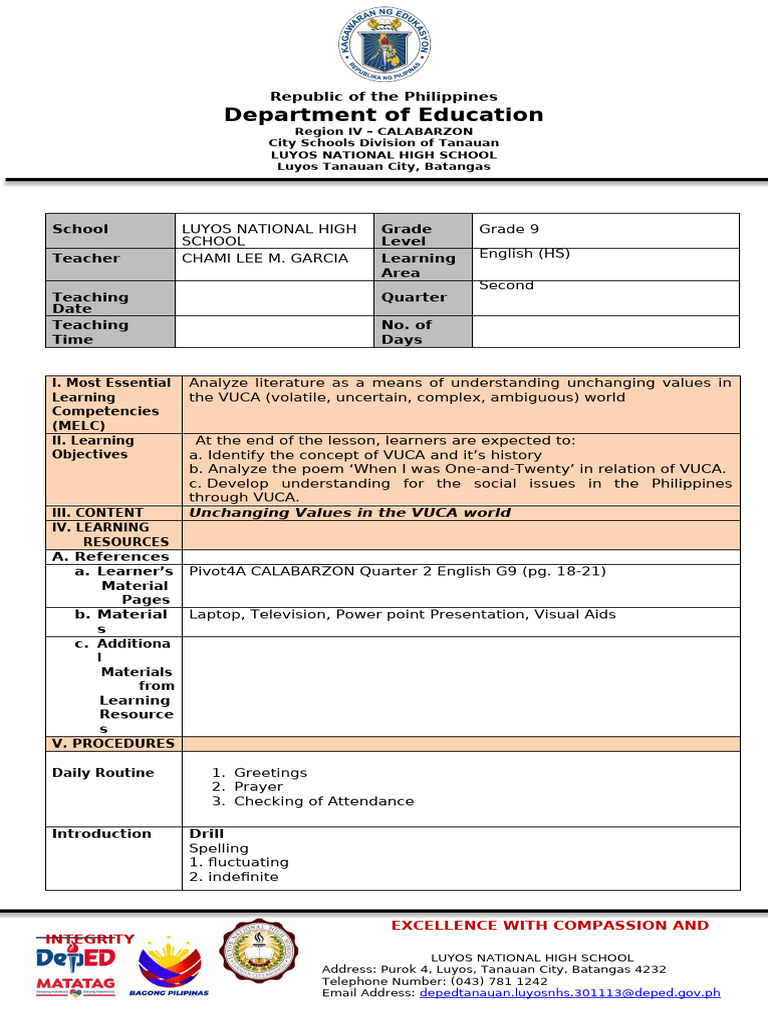 08 Q2 Unchanging Values in The VUCA World | PDF | Cognitive Science ...