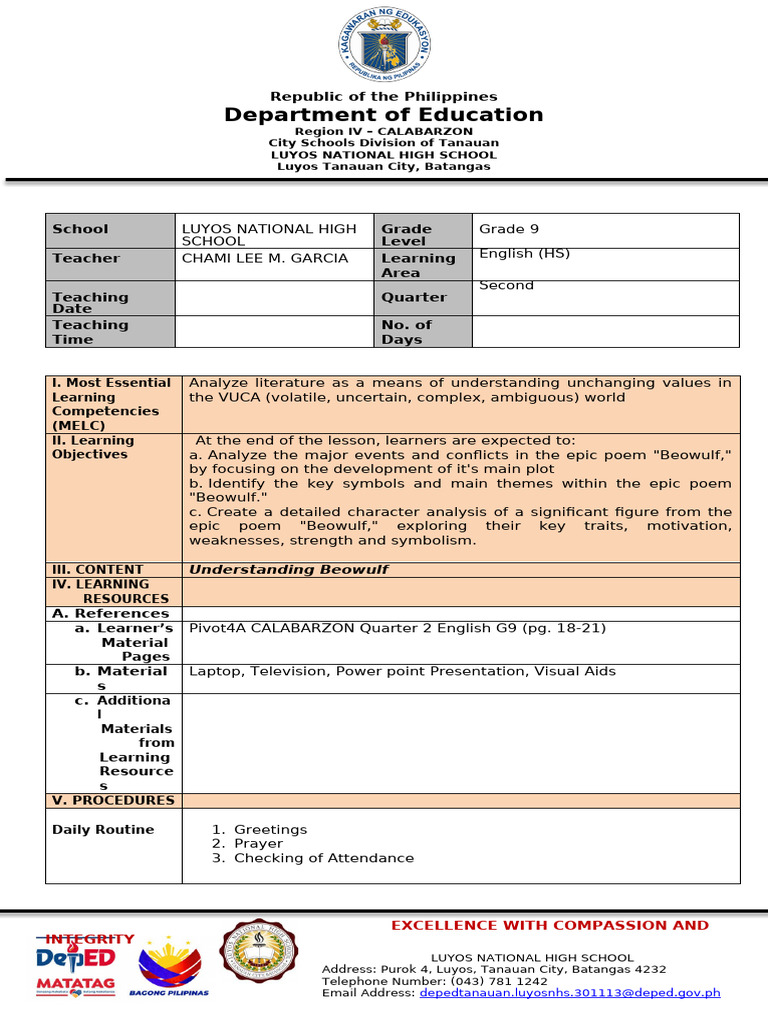 10 Q2 Beowulf | PDF | Beowulf