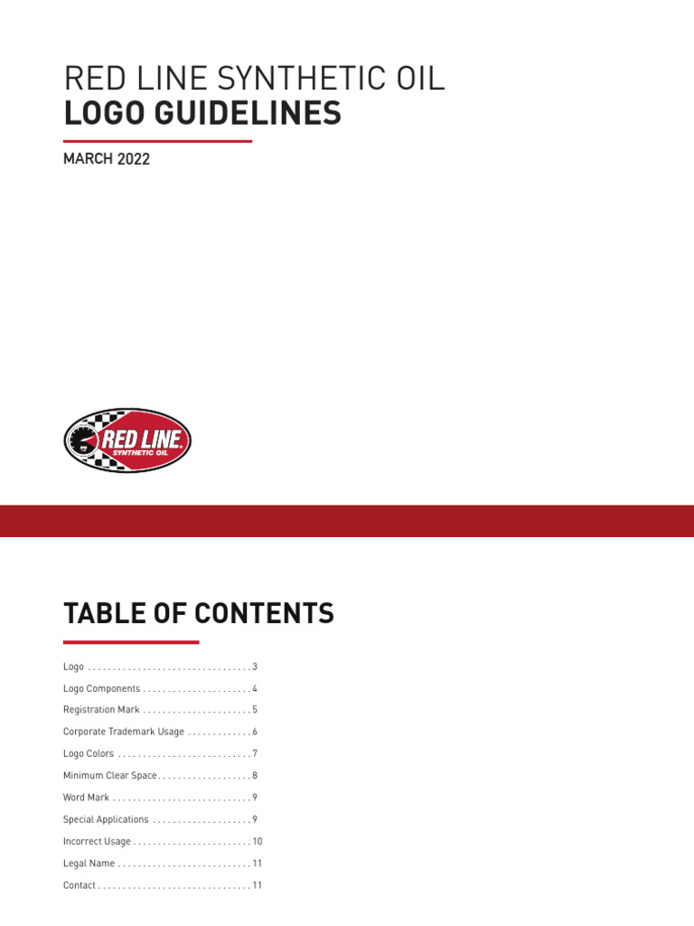 Red Line Oil Logo Usage Guidelines | PDF | Logos | Trademark