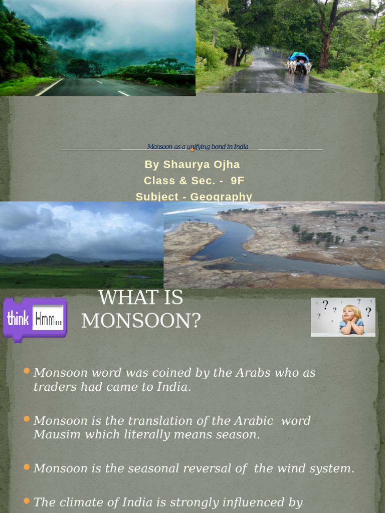 Monsoon's Unifying Role in India | PDF | Monsoon | Rain