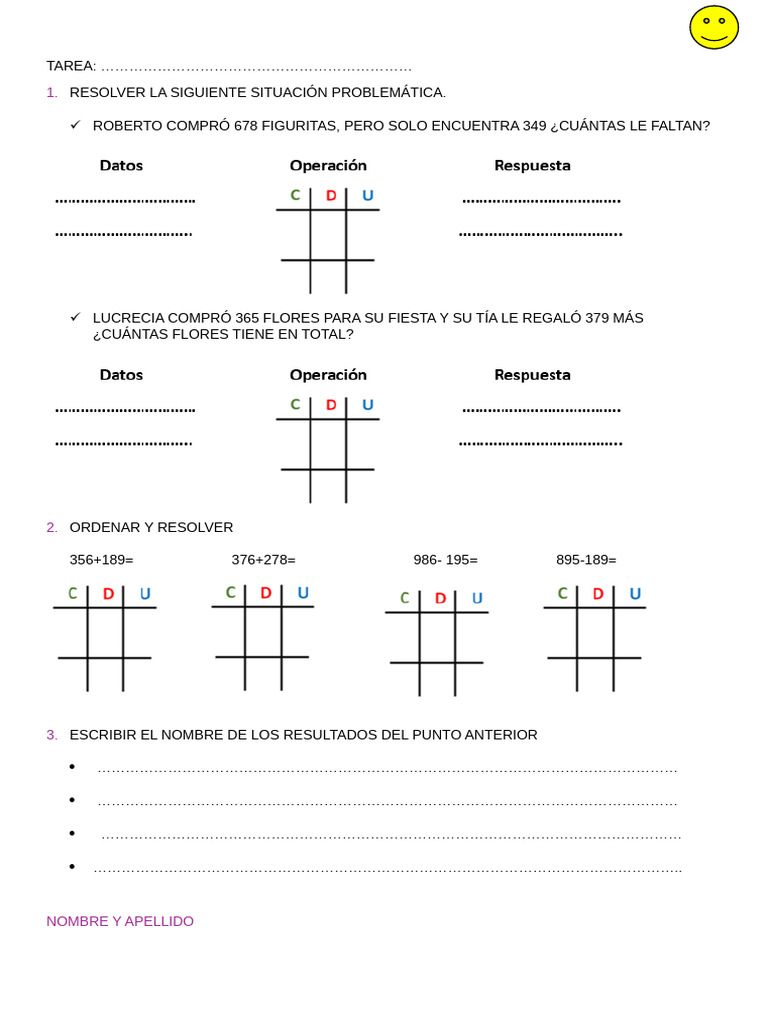 Tarea de Matem Etap de Acomp | PDF