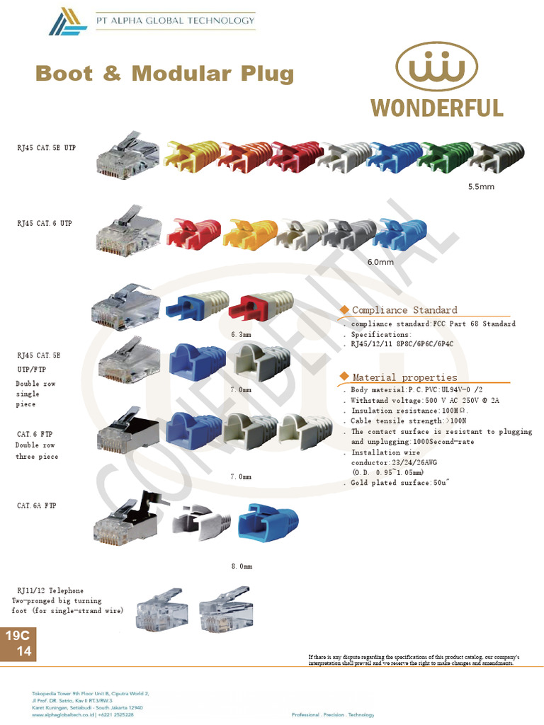 Boot - Modular Plug Spec Sheet | PDF