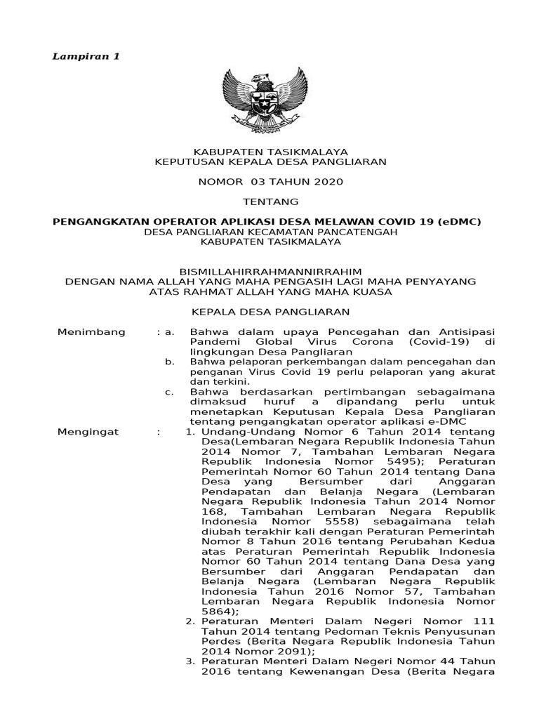 Contoh SK Operator | PDF