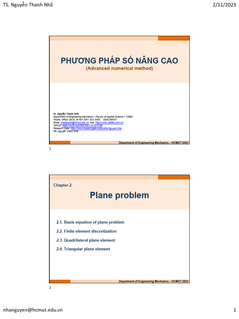 FEM 2024 - Chapter 4 - Plane | PDF | Finite Element Method | Basis ...