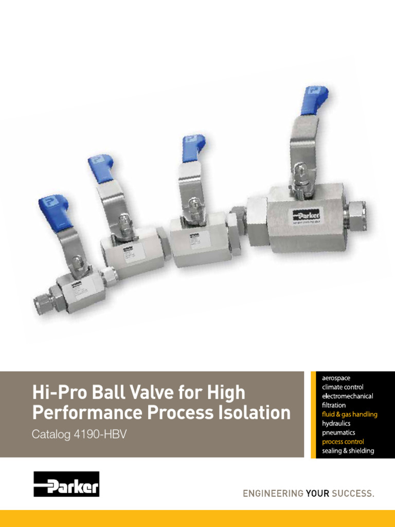 Parker Ball Valve Hi-Pro Series | PDF | Valve | Nut (Hardware)