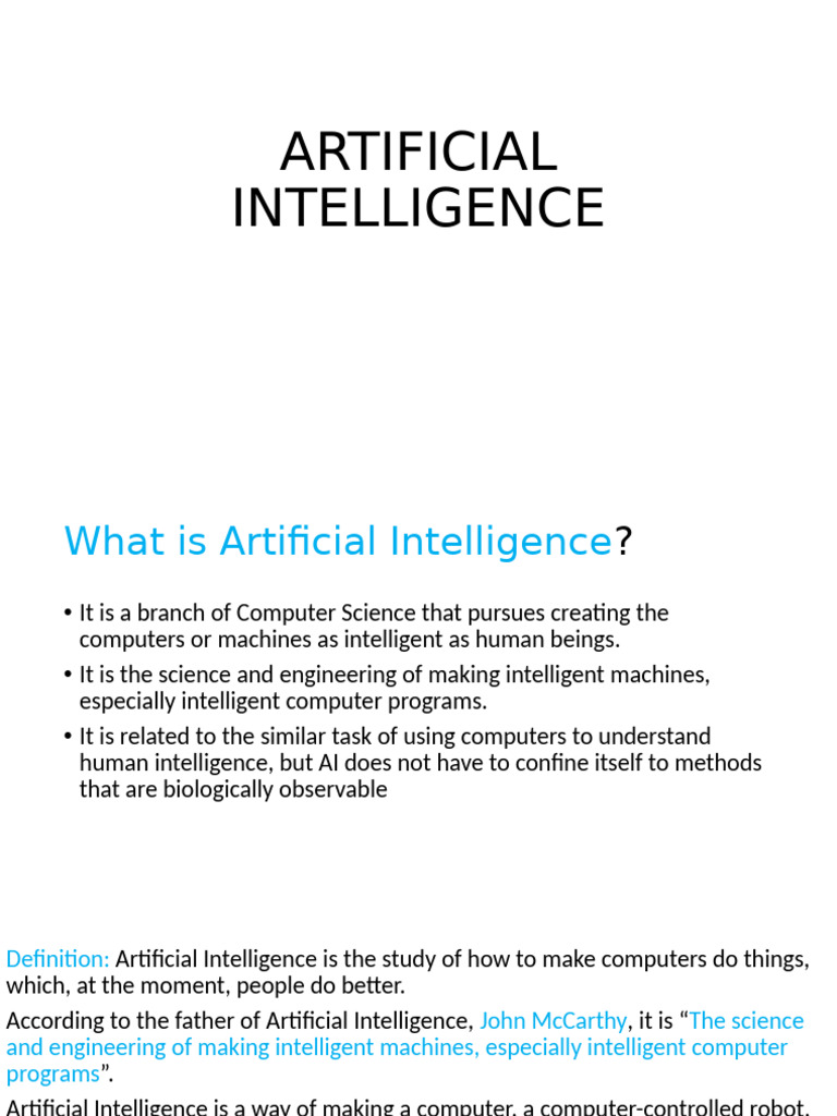 AI Unit-1 | PDF | Artificial Intelligence | Intelligence (AI) & Semantics