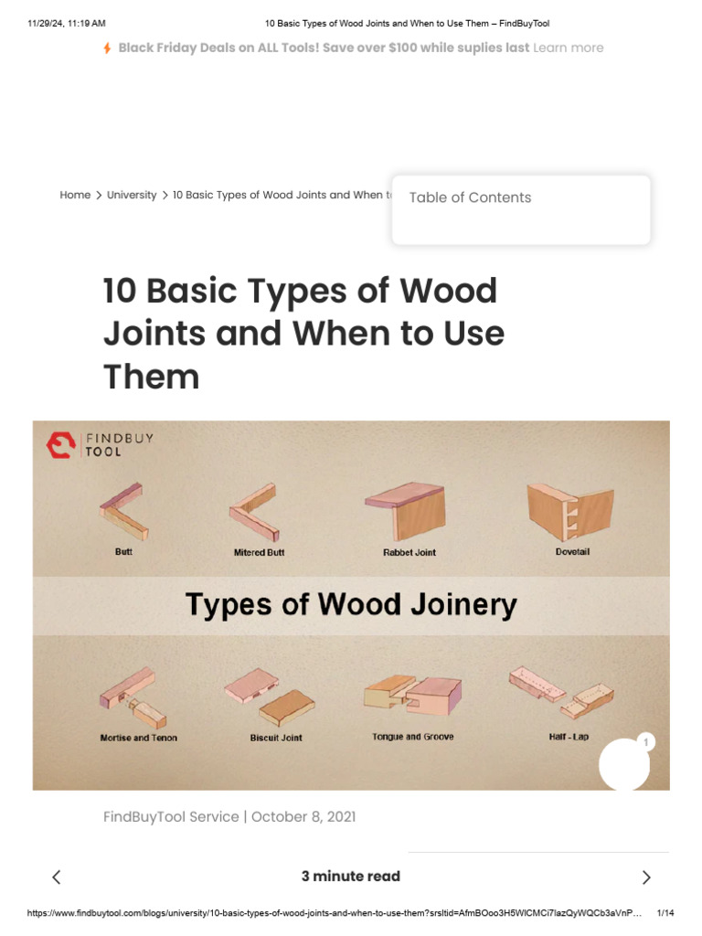 10 Essential Wood Joint Types Explained | PDF | Wood | Woodworking