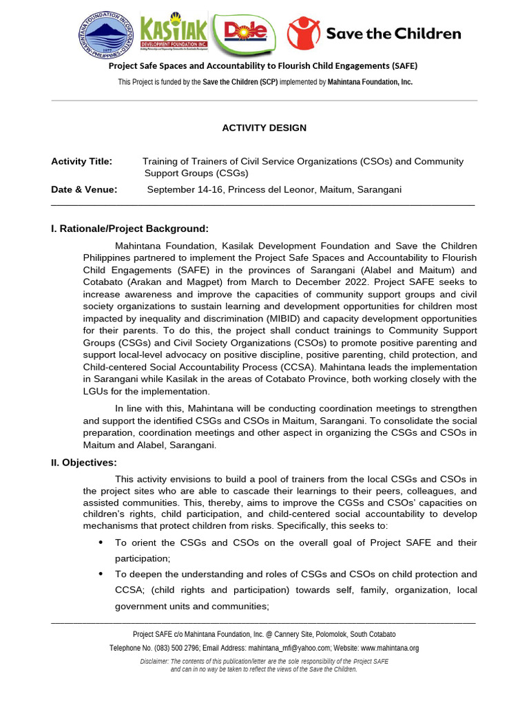 Training for Child Advocacy Trainers | PDF