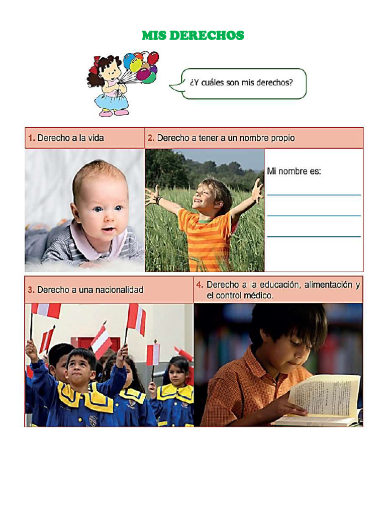 MIS DERECHOS - Ficha | PDF