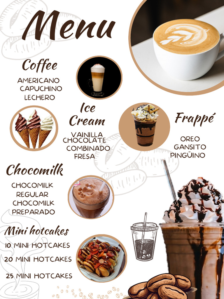 Brown and Cream Simple Coffee Menu Menu | PDF