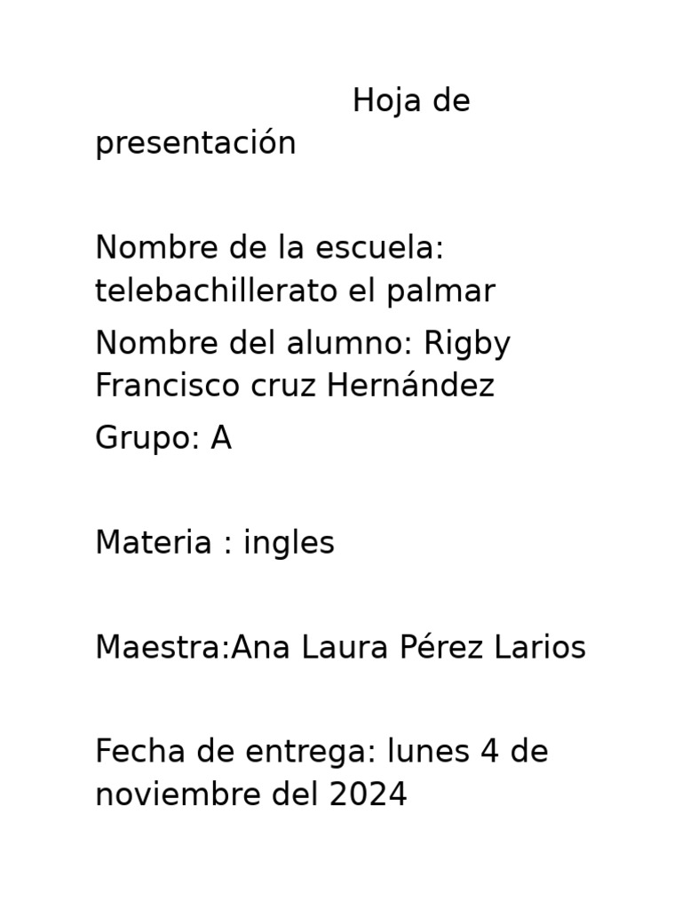 Proyecto de Inglés | PDF
