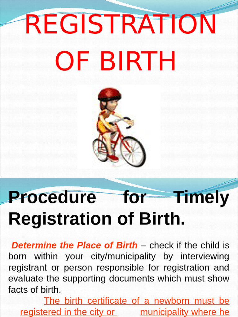 Timely Birth Registration Procedures | PDF | Birth Certificate ...