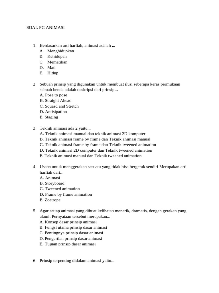 Latihan Soal Animasi 3d | PDF