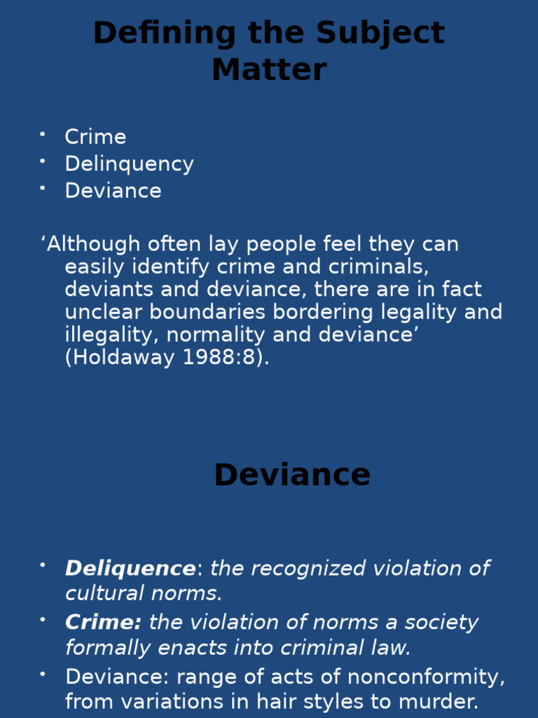 Understanding Crime and Deviance Concepts | PDF | Crimes | Crime & Violence