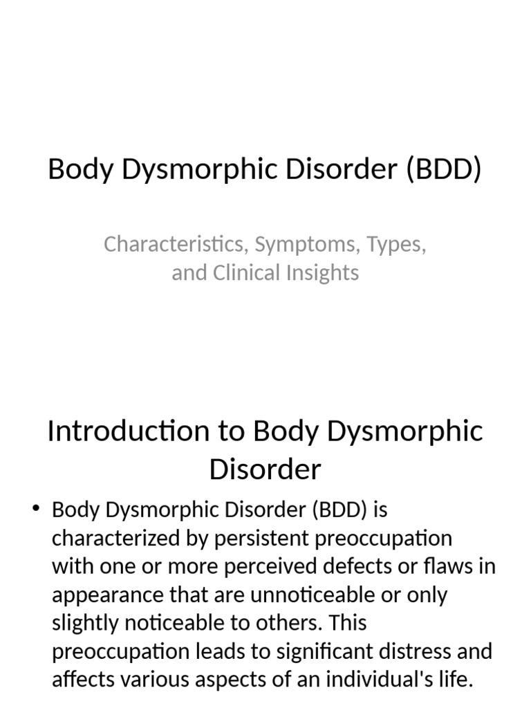 Body Dysmorphic Disorder Presentation | PDF
