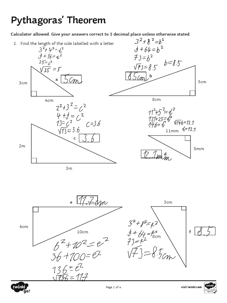 Pythagoras Theorem (HWK) | PDF | Elementary Geometry | Euclidean Plane Geometry