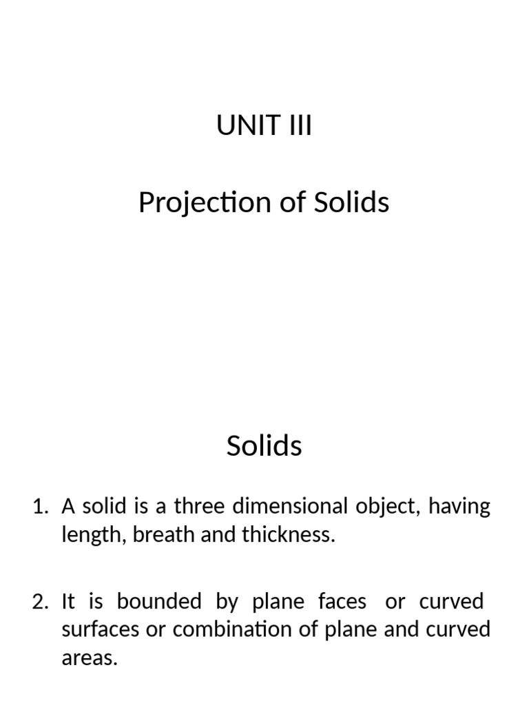 Unit III 1.projection of Solids | PDF | Elementary Geometry | Euclidean ...
