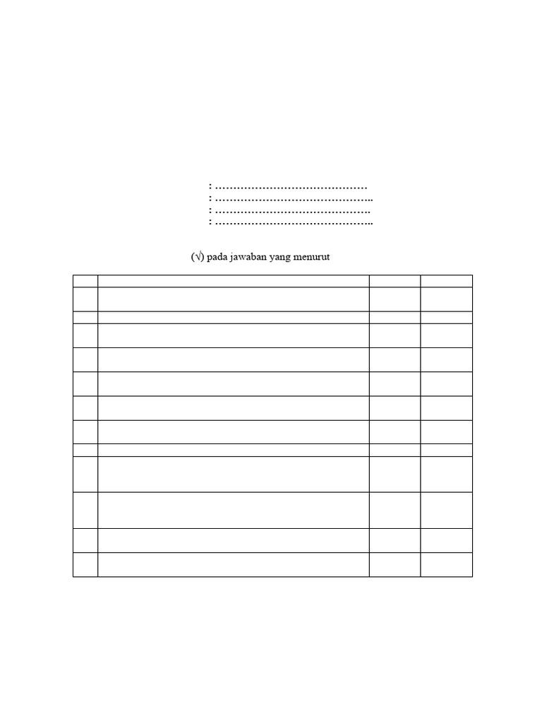 Contoh Kuesioner GLP APD Project PBL | PDF