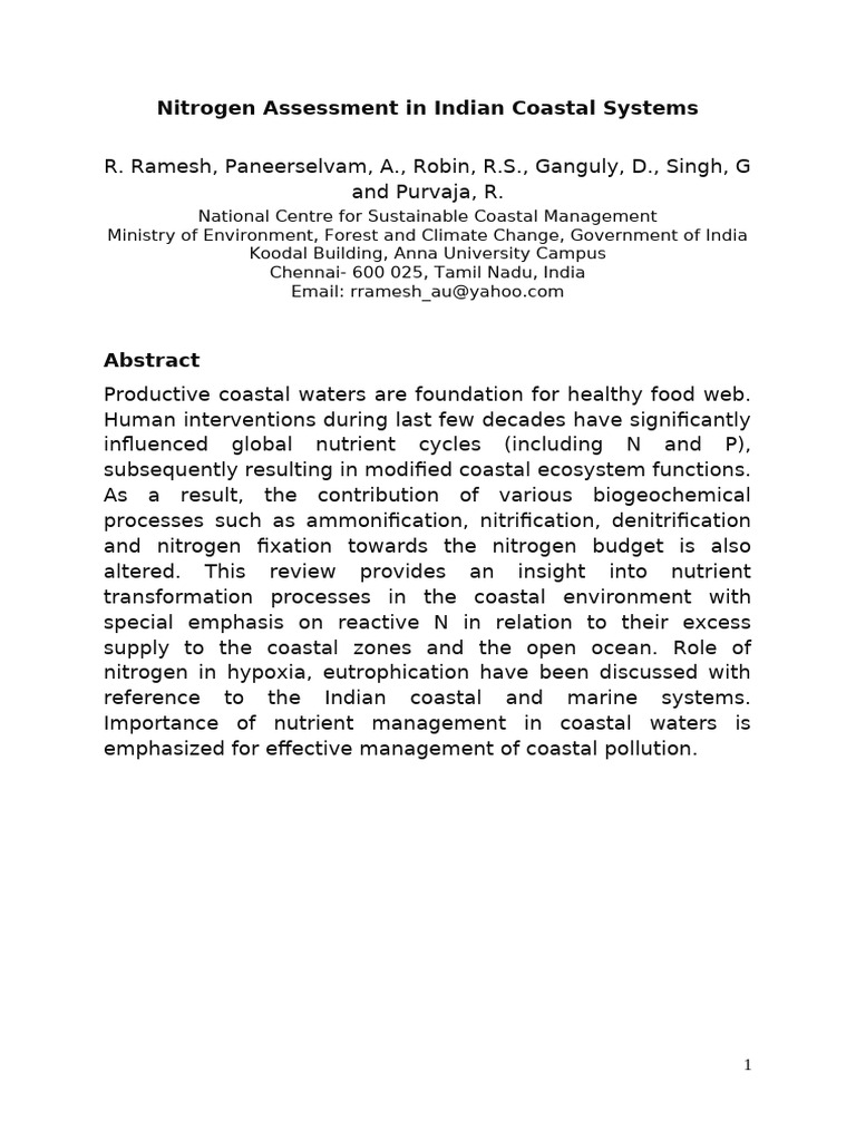 Nitrogen Processes Book Chapter 26june2016 RR Revised | PDF ...