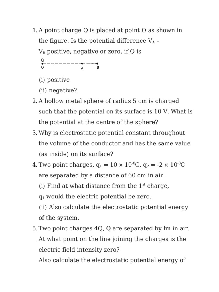 Electrostatics Question | PDF | Capacitance | Capacitor