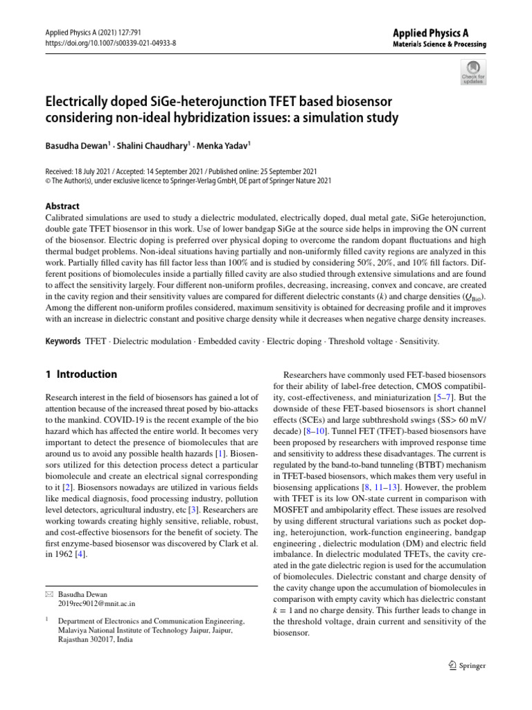 10 | PDF | Doping (Semiconductor) | Biosensor