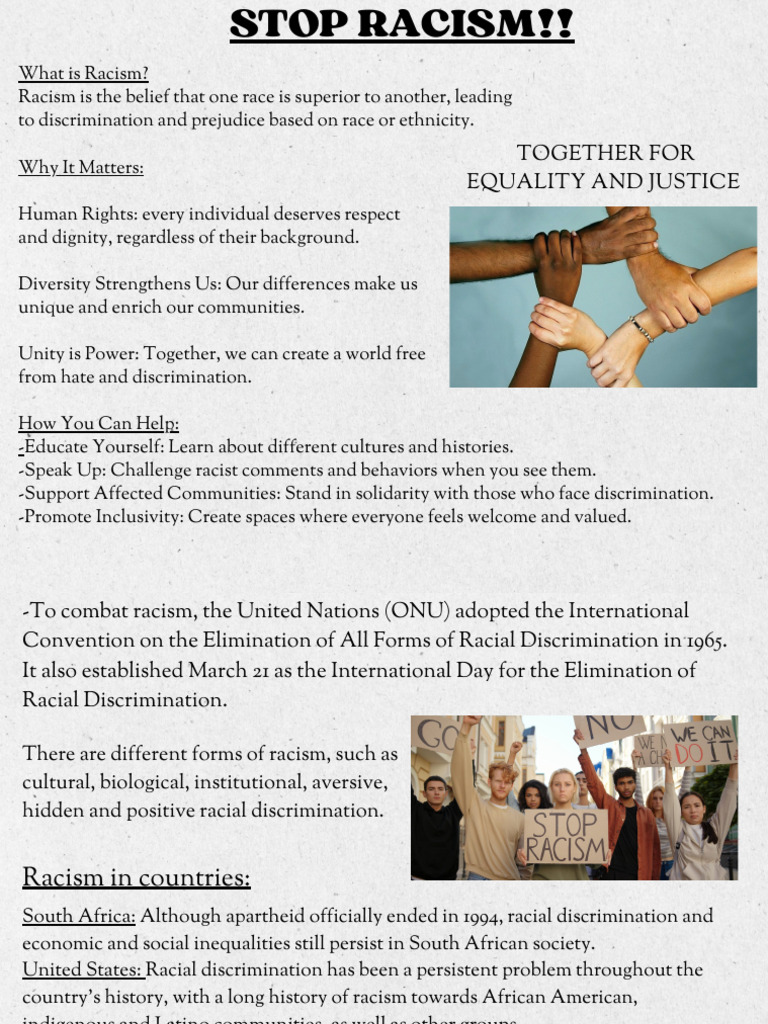 Stop Racism!! | PDF