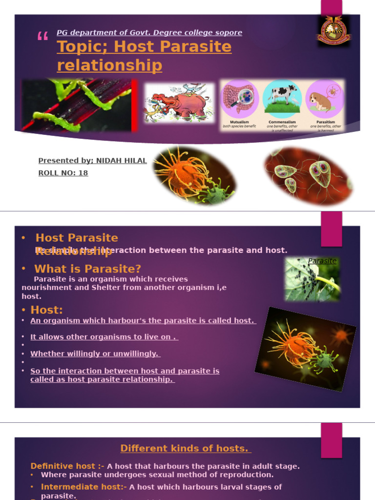 Host Parasite Relationship | PDF | Parasitism | Biological Interactions
