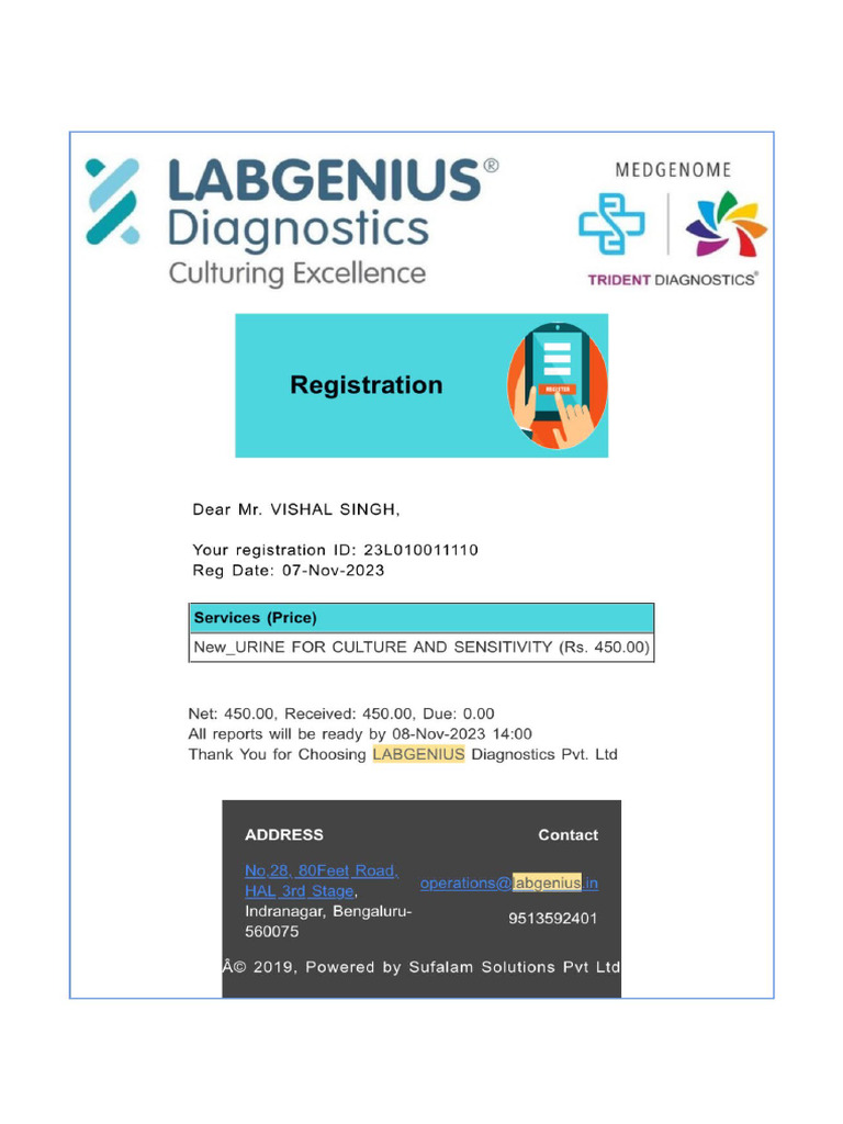 Medical Test Bill | PDF