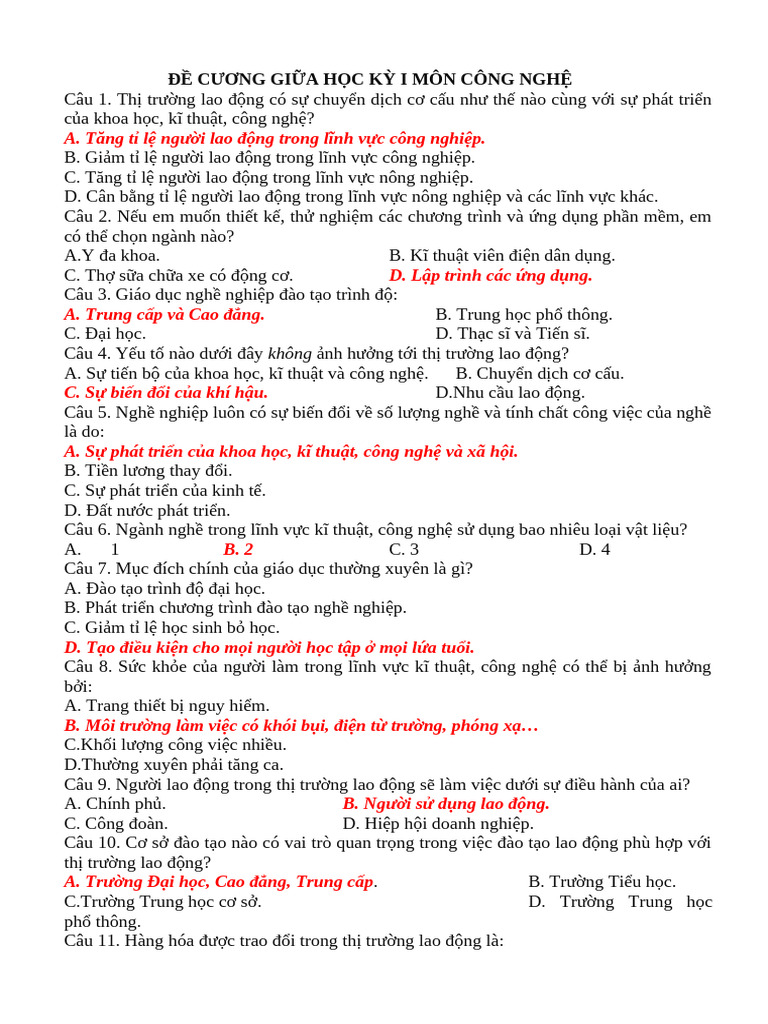 ÔN TẬP GK1 CN9 24 - 25 | PDF