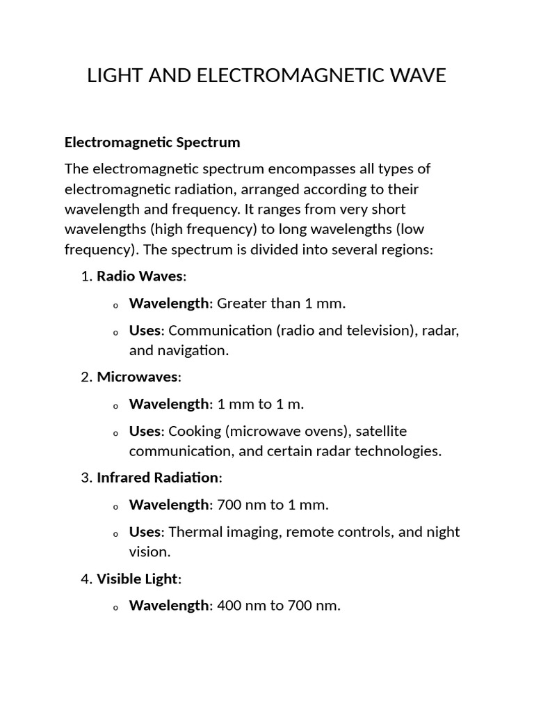Electromagnetic Radiation Overview | PDF | Radio Propagation ...