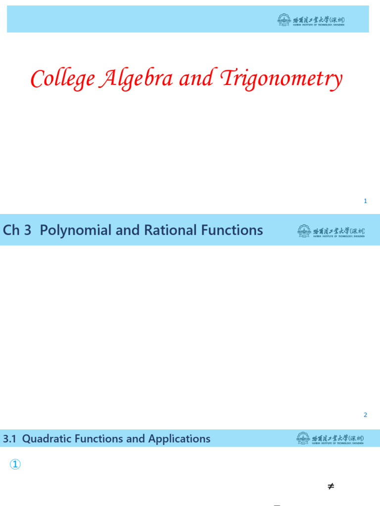 PreCalculus 3.1 - 20241028 | PDF | Function (Mathematics) | Quadratic Equation