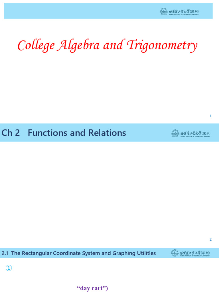 College Algebra: Functions & Graphs | PDF