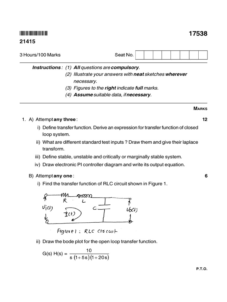 2015 Summer Question Paper | PDF | Control Theory | Applied Mathematics