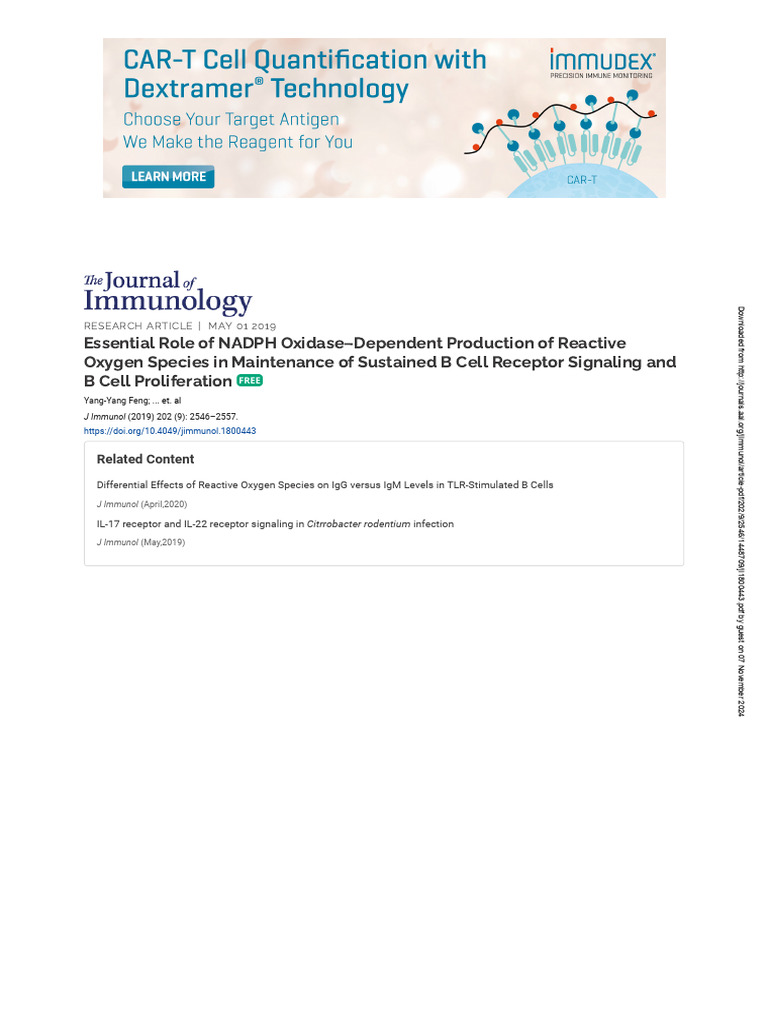 May 1 | PDF | Reactive Oxygen Species | B Cell