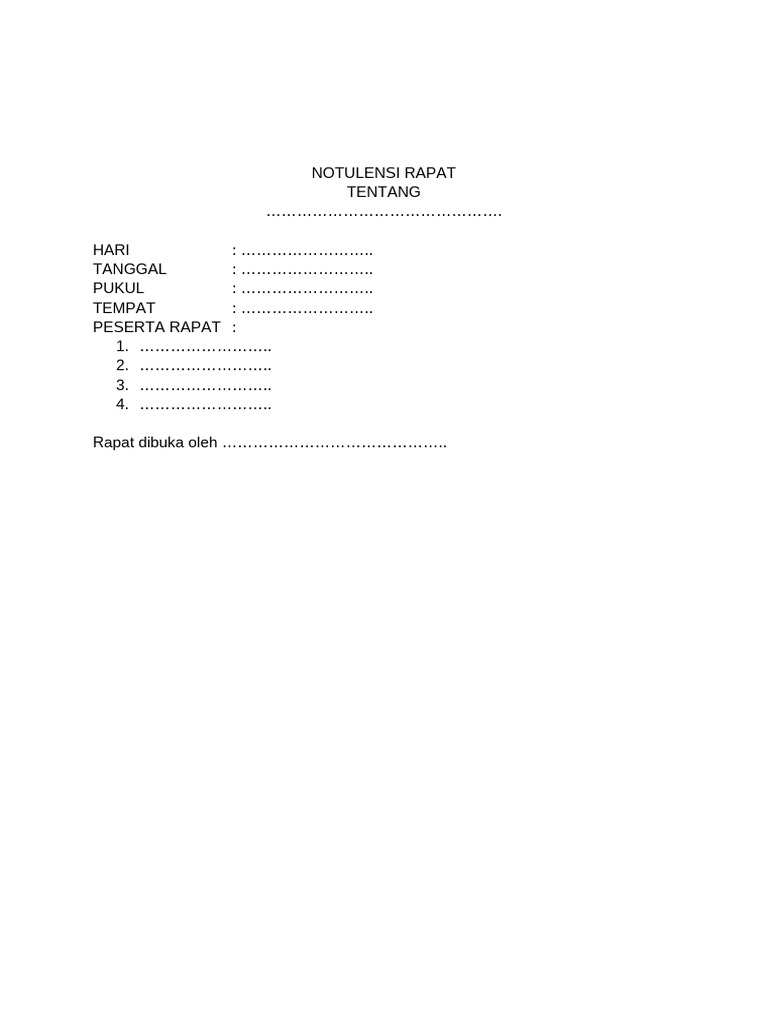 Contoh Notulensi Rapat | PDF