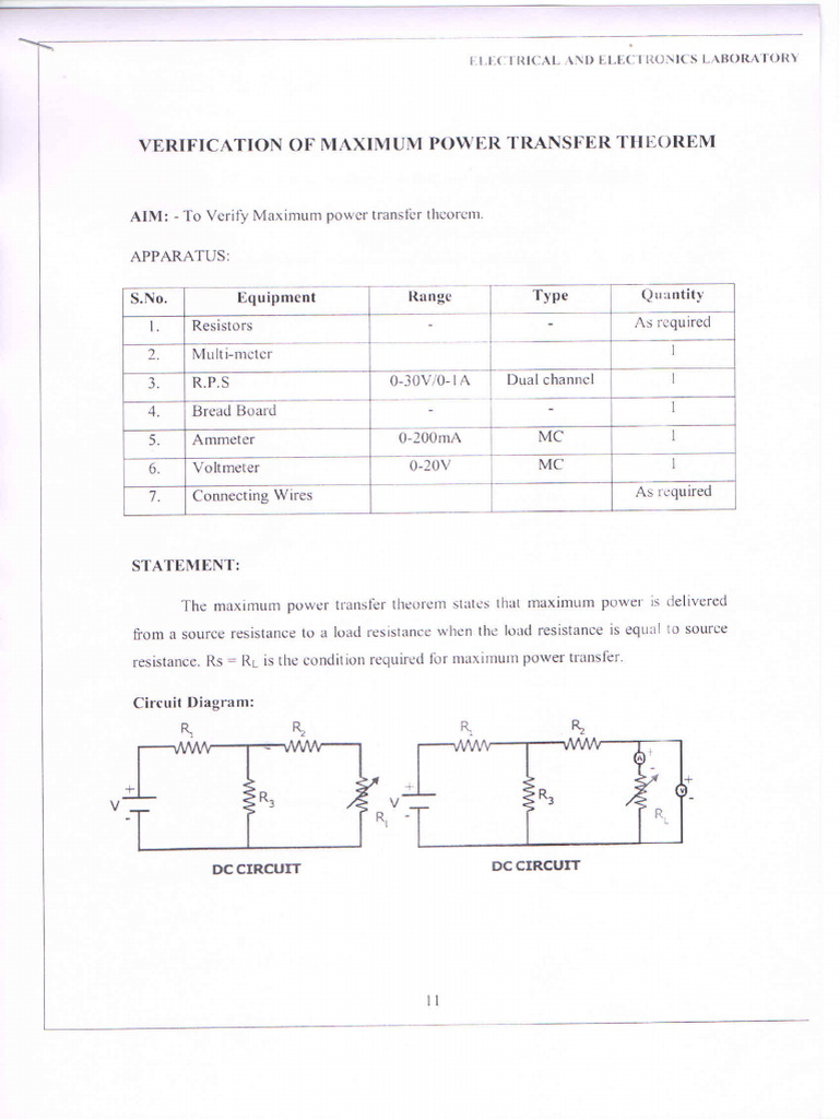 Maximum Power Theorm | PDF