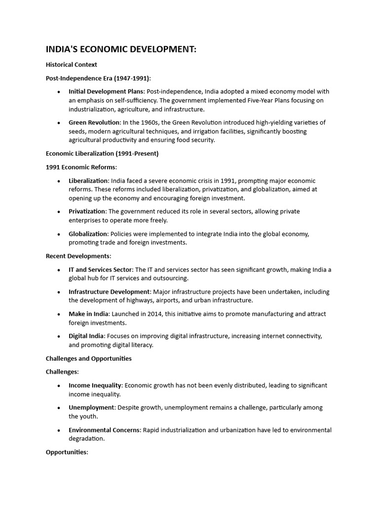 Economic Development of India PDF | PDF | Economic Growth | Infrastructure