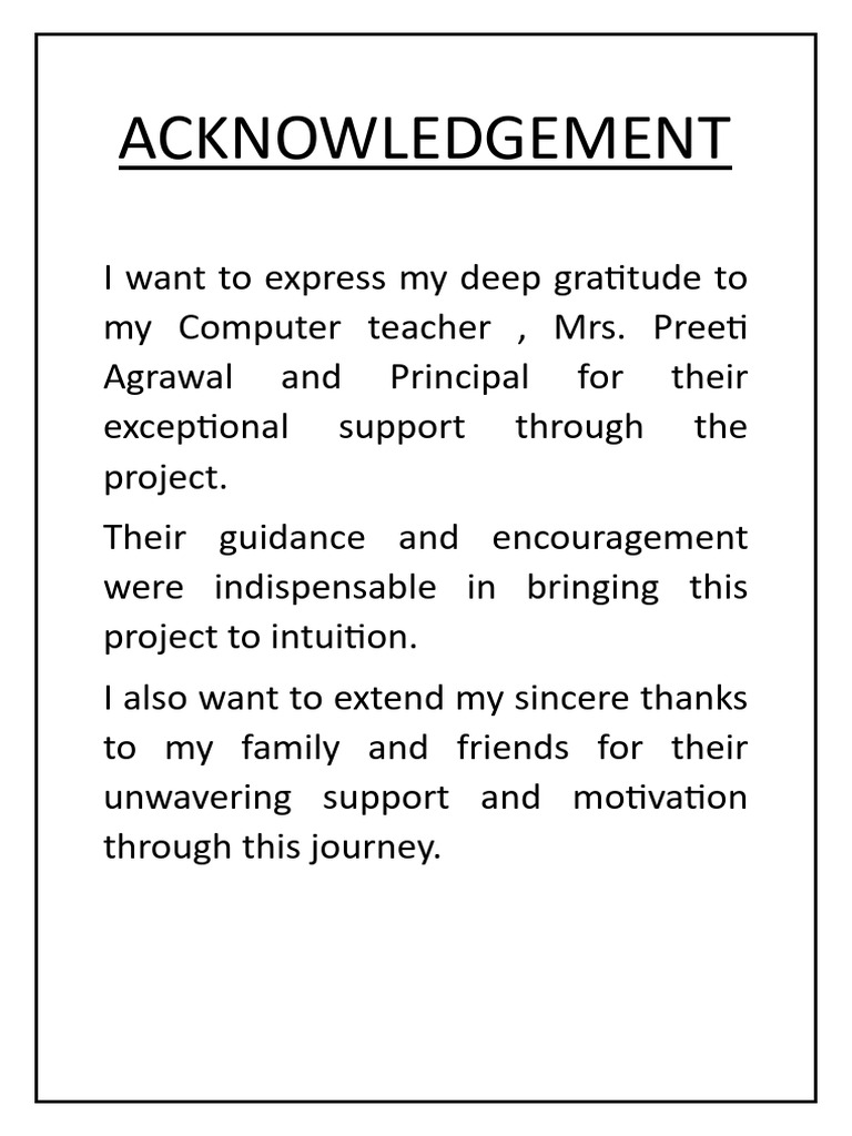Acknowledgement | PDF