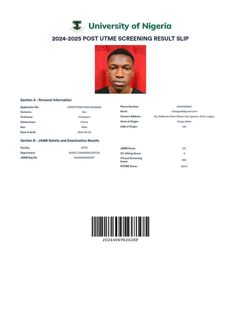 UNN SM Core Portal | PDF