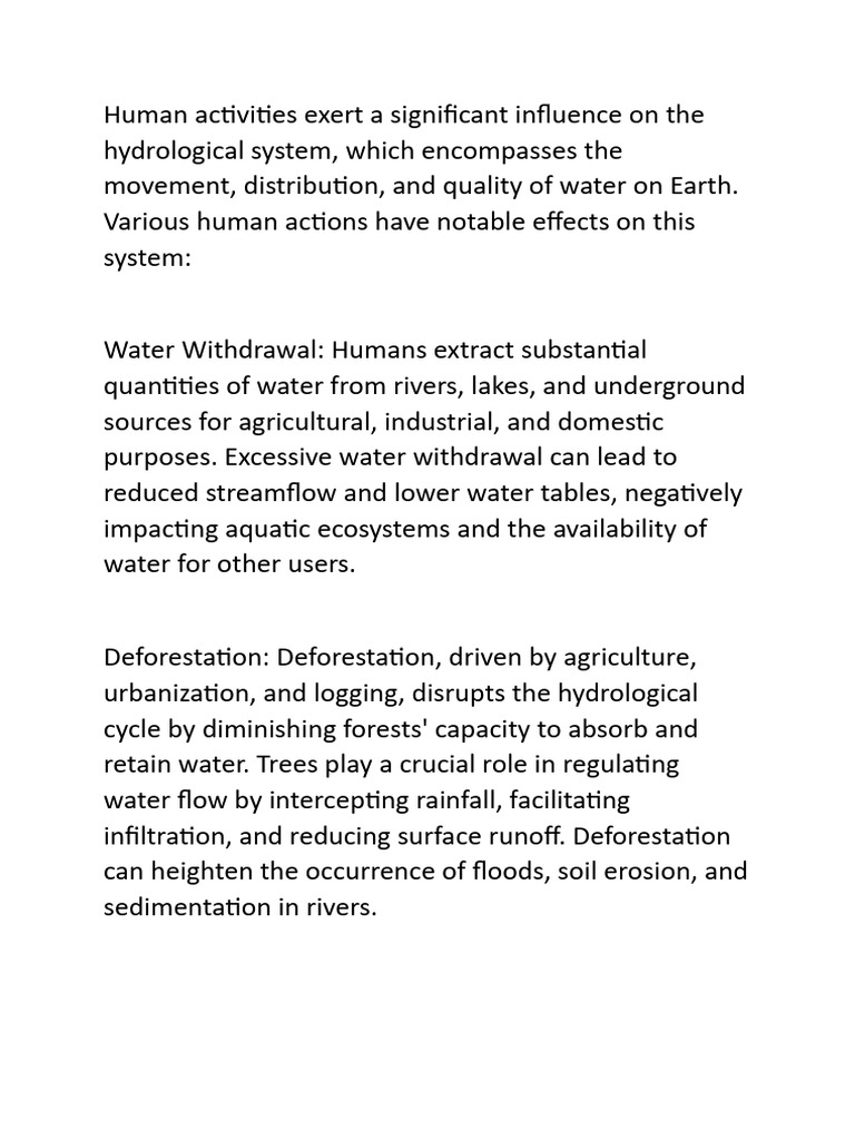 Human Impact on Water Systems | PDF | Surface Runoff | Water