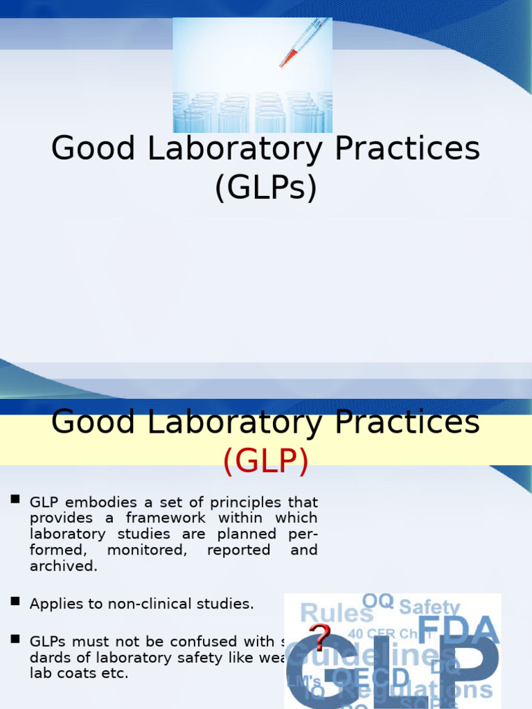 Good Laboratory Practices (GLPS) | PDF