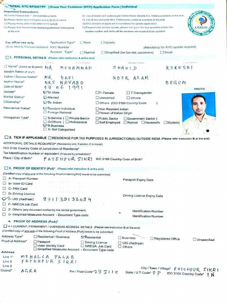Kyc Individual | PDF | Identity Document | Surveillance