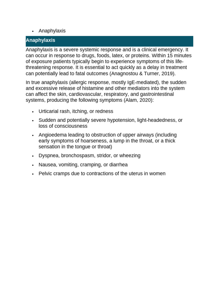 Anaphylaxis | PDF