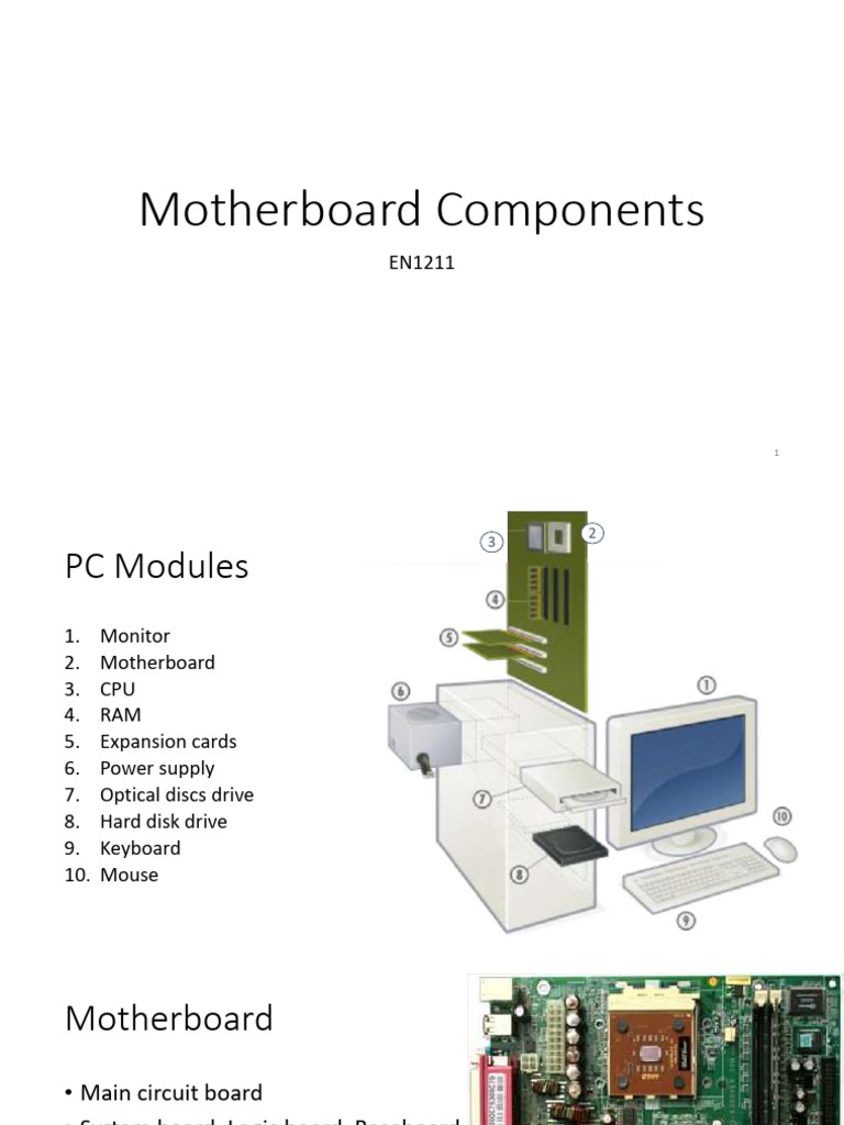 EN1211 MotherboardComponents | PDF | Computer Architecture | Computer Hardware