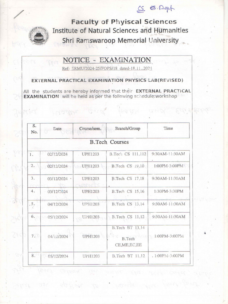 External Practical and Carry Over Physics | PDF