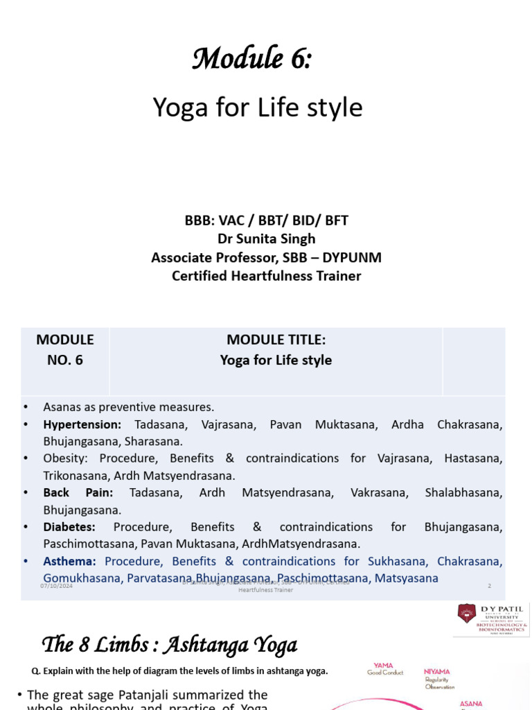 Yoga For Life Style | PDF | Asana | Hindu Prayer And Meditation