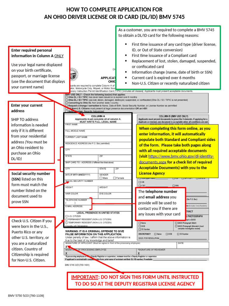 Ohio Driver License Application Guide | PDF | Identity Document ...